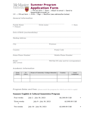 Summer Program Doc Template | pdfFiller