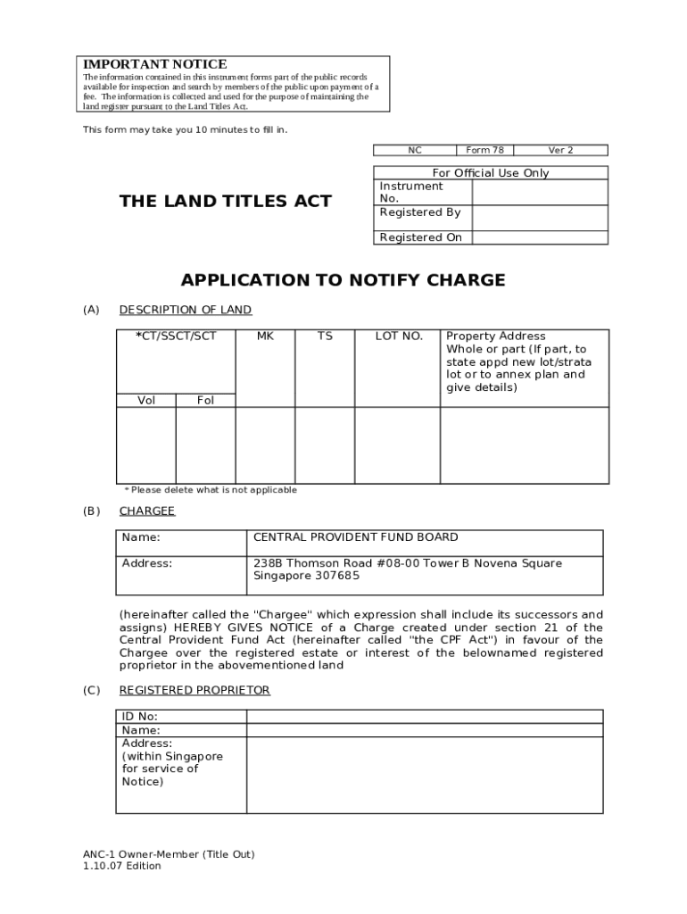 78.doc. Application to Notify Charge Doc Template | pdfFiller
