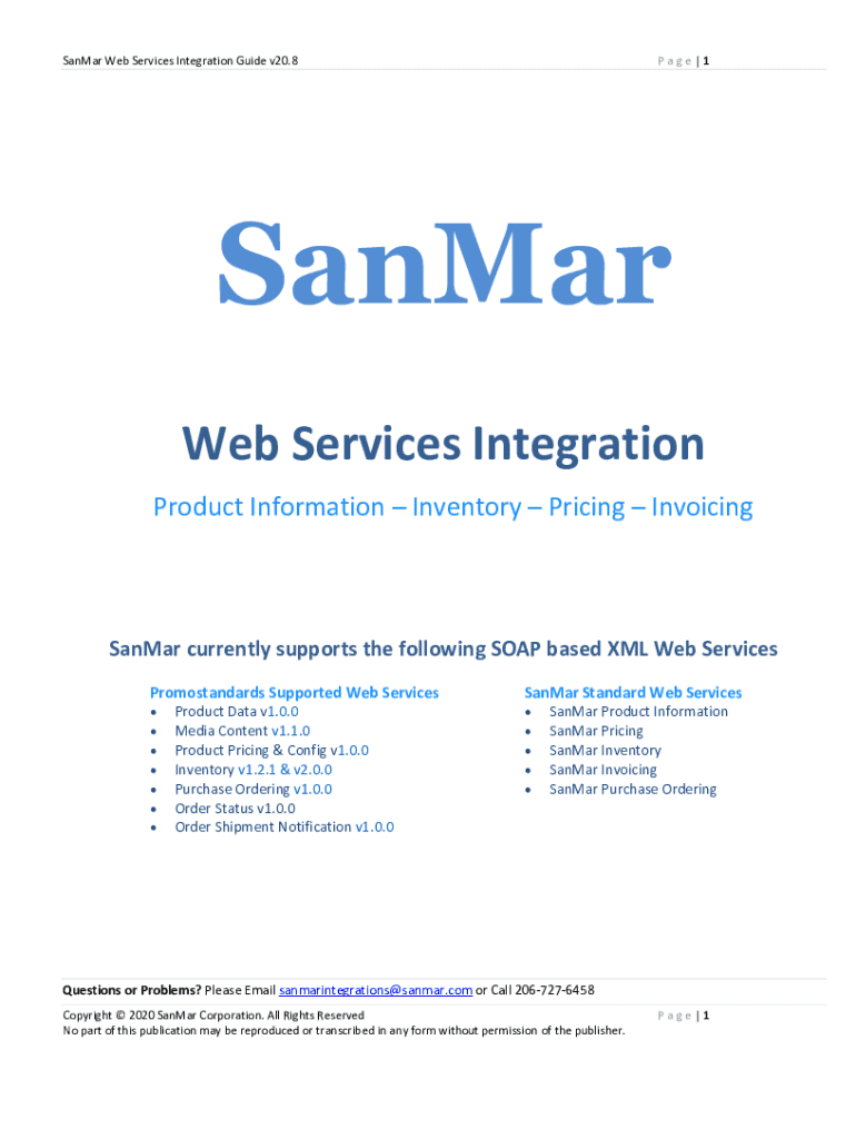 Fillable Online SanMar. Web Services Integration. Product Information ... Fax Email Print ...