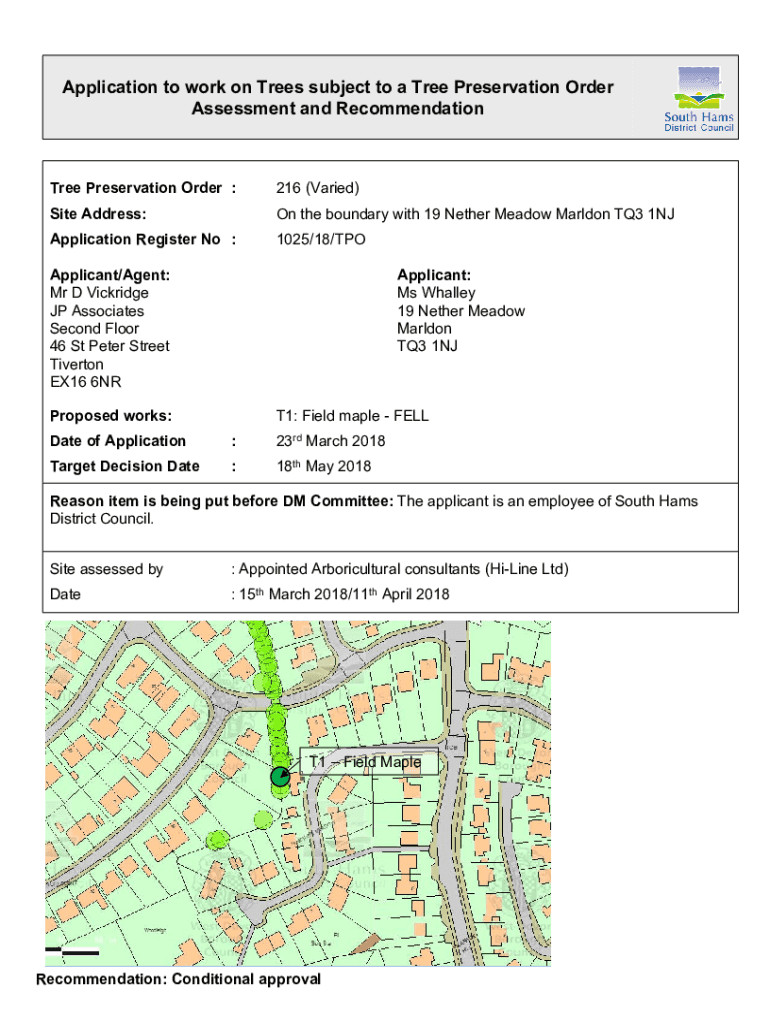 Fillable Online Application to work on Trees subject to a Tree ...
