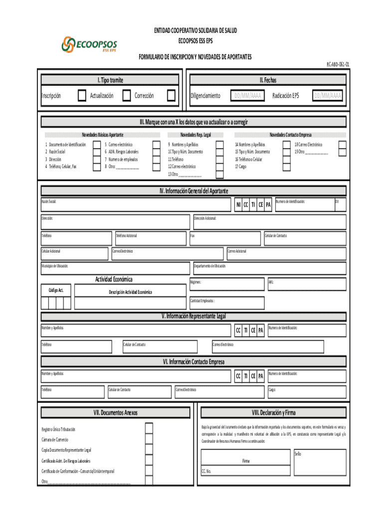 Completable En línea RC-ABD-061 -01 Formulario de Inscripcin o ...
