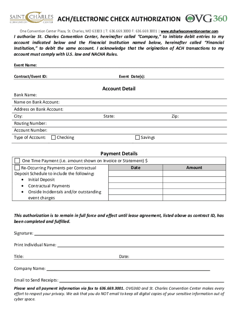 Fillable Online ACH/ELECTRONIC CHECK AUTHORIZATION Fax Email Print ...