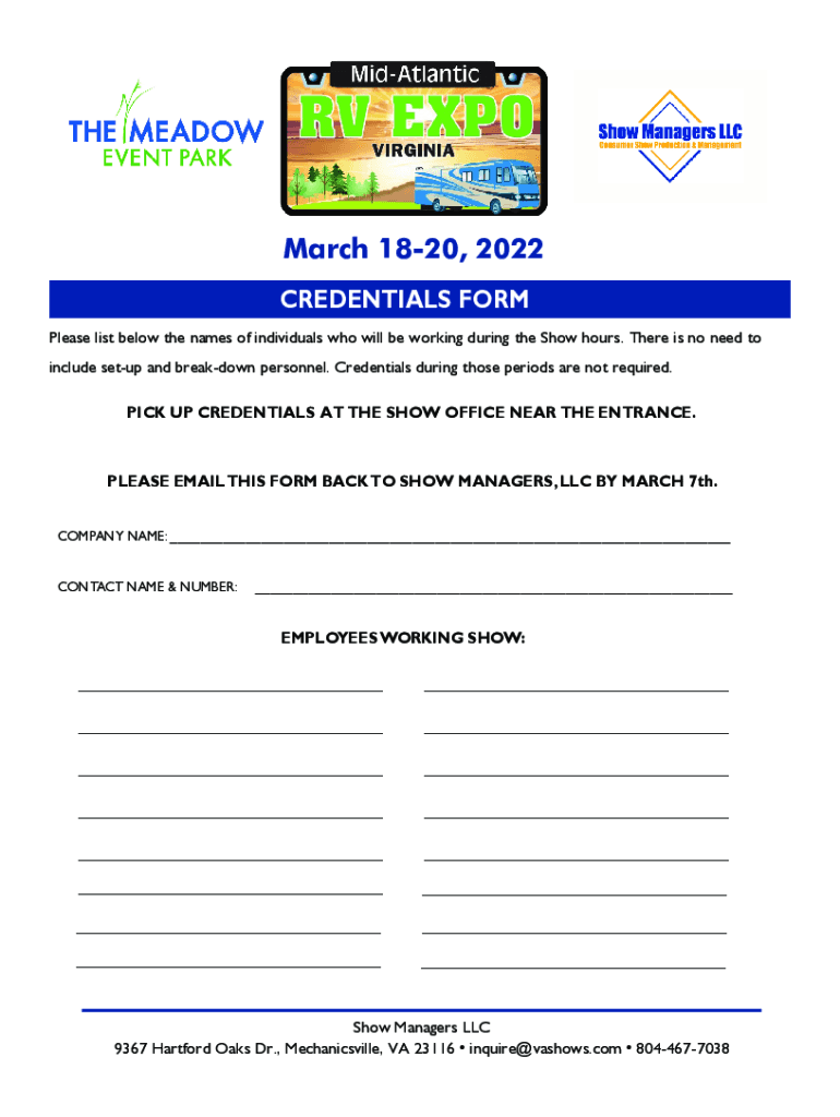 Fillable Online Mid-Atlantic RV Expo at Meadow Event Park is next weekend Fax Email Print ...