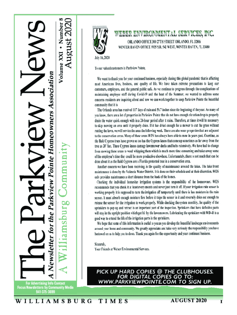 Fillable Online Community Newsletters Still In Circulation - The ...