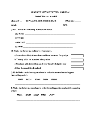 Fillable Online CBSE Class 4 Maths Building With Bricks Worksheet Fax ...