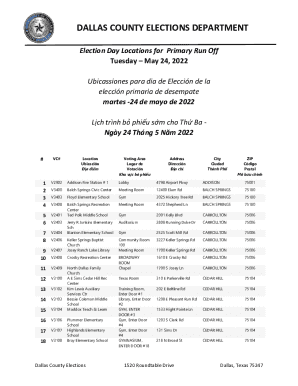 Fillable Online Order and Notice of Runoff Election - Dallas College ...
