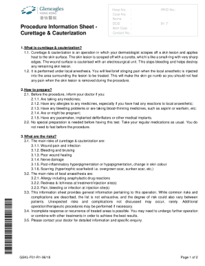 Fillable Online Dilation and Curettage (D&C) Consent Form Fax Email ...