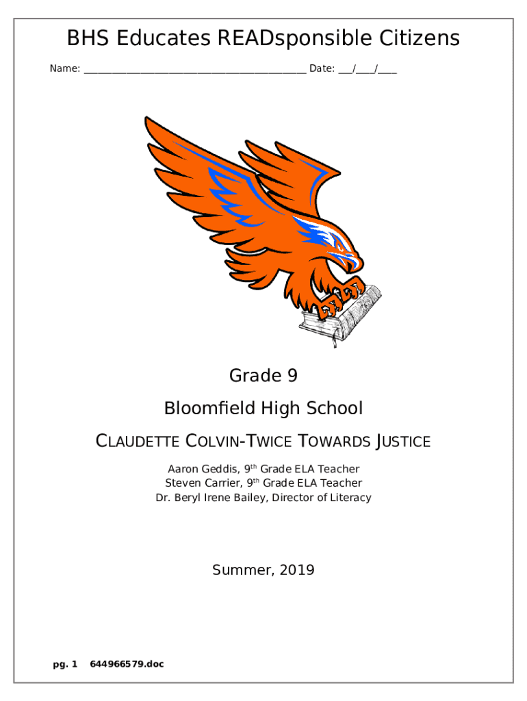 Claudette Colvin: Twice Toward Justice - SharpSchool Doc Template ...