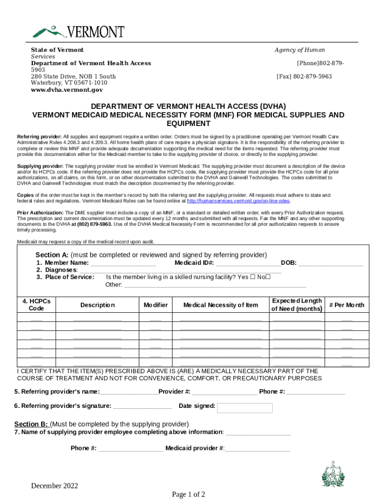 DEPARTMENT OF VERMONT HEALTH ACCESS (DVHA) - dvha vermont Doc Template ...