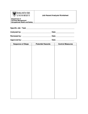 Fillable Online JOB HAZARD ANALYSIS WORKSHEET Job Title Fax Email Print ...