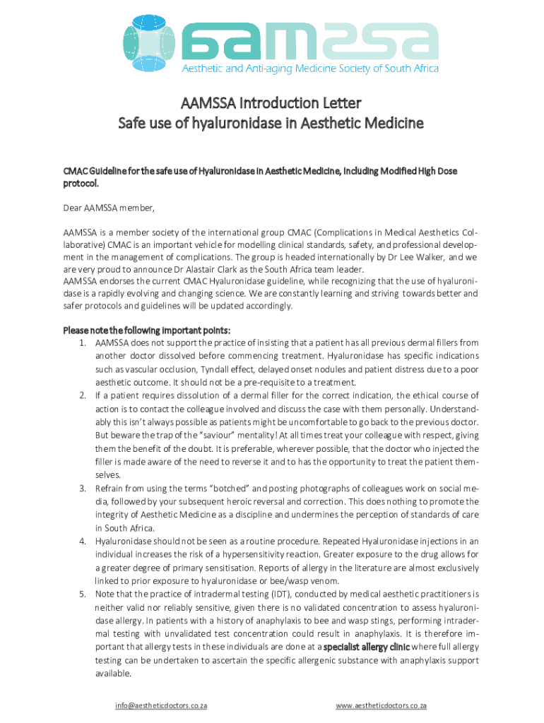 Fillable Online AAMSSA Report: COVID-19 and Your Aesthetic Treatments Fax Email Print - pdfFiller