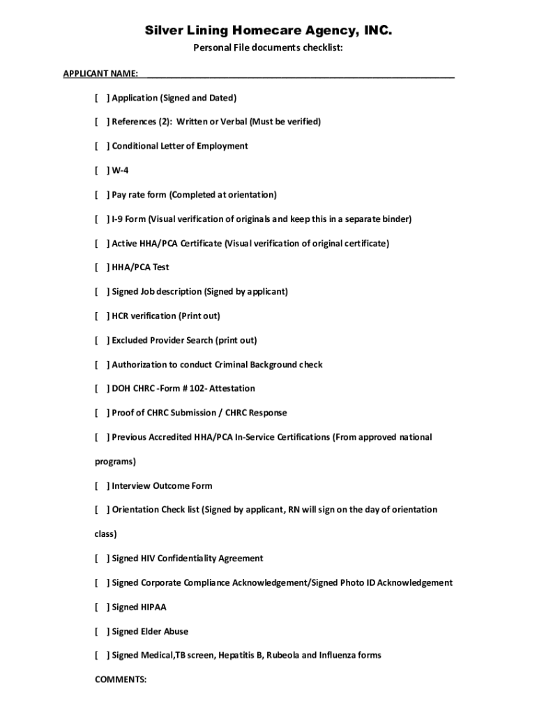 Fillable Online NEW HHA FORMS PACKET.pdf Fax Email Print - pdfFiller