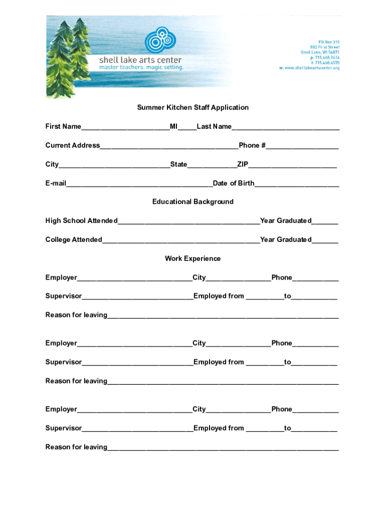 Fillable Online Parkinson's Specialty Care Application for Employment ...