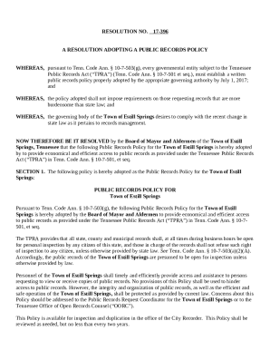 Municipal Public Records Request Policy - Tennessee Coalition for ...