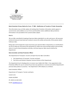 Fillable Online Data Protection Privacy Notice for Form: TF 200 ...