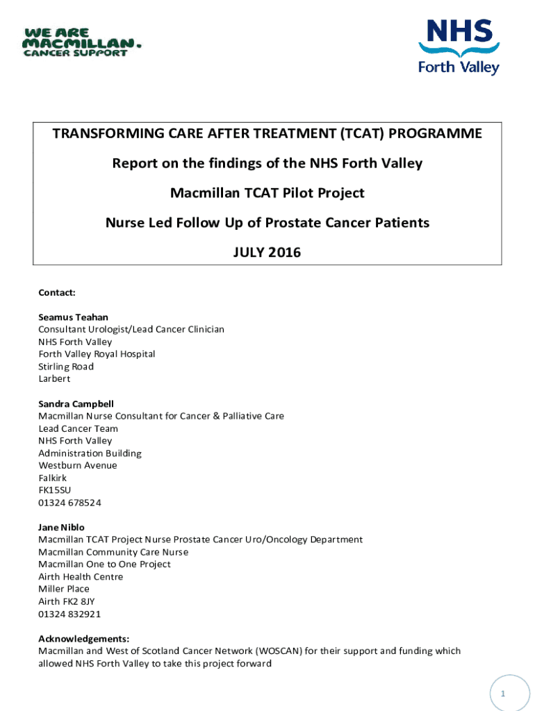 Fillable Online Treatment Summaries in cancer care: Developing a ...