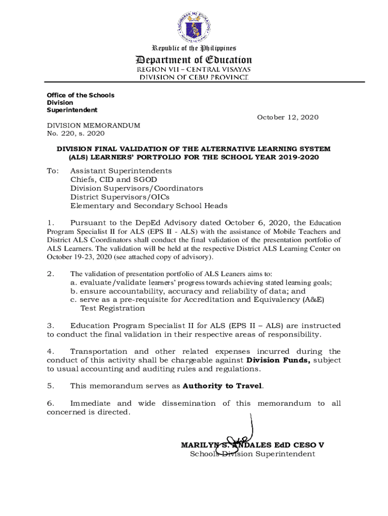 Fillable Online ALSIssuancesDepartment of Education - DepEd Fax Email Print - pdfFiller