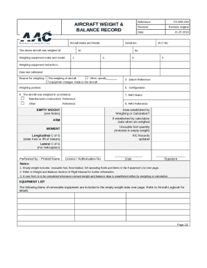 Weight & Balance: Weighing and measuring your safety Doc Template ...