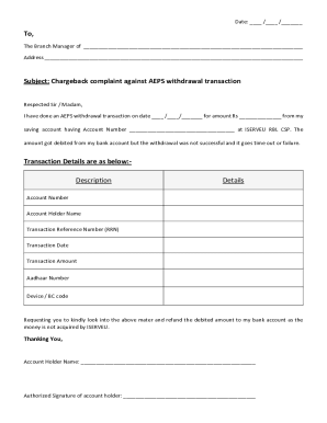 Fillable Online Customer Chargeback complaint form.pdf Fax Email Print ...