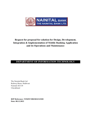 Fillable Online Request for Proposal: How To Write a Sample RFP ...