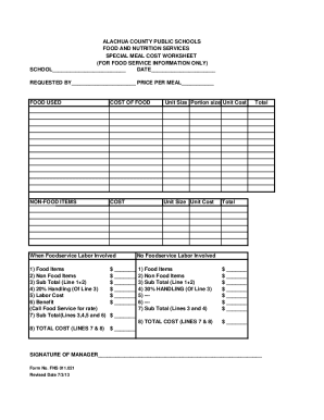 Fillable Online School Meals Survey and Free and Reduced LunchPK Yonge ...