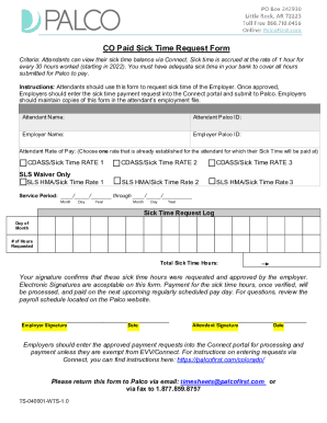Fillable Online CO Paid Sick Time Request Form Fax Email Print - pdfFiller