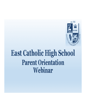 Fillable Online Application Process - East Catholic High School Fax ...