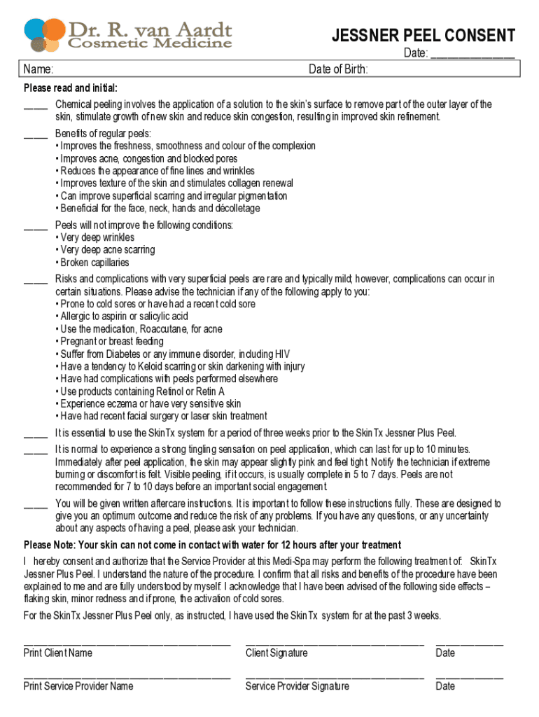 Fillable Online Jessner's Peel: A Chemical Peel With a Long Track ...