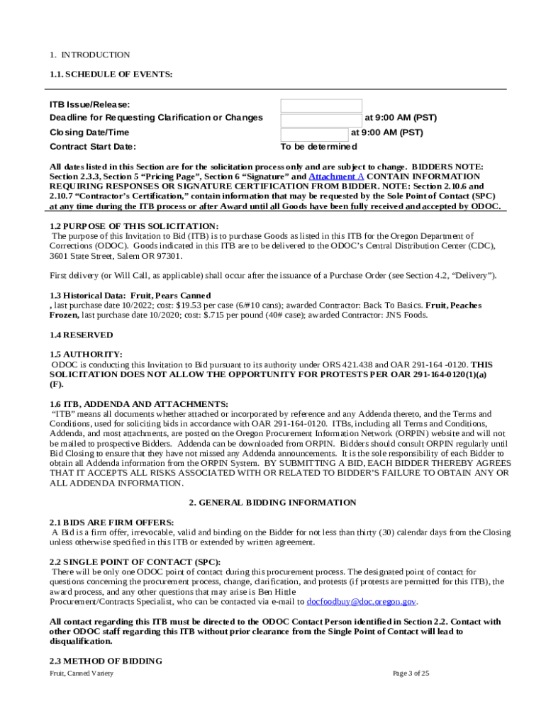 Procurement Services Submitted By - Oregon.gov Doc Template | pdfFiller