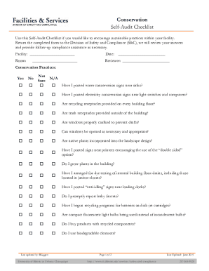 Fillable Online Conservation Self-Audit Checklist Fax Email Print ...