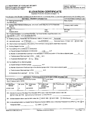 Fillable Online ELEVATION CERTIFICATE 812. Is the building located in a ...