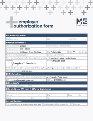 Fillable Online employer authorization form Fax Email Print - pdfFiller