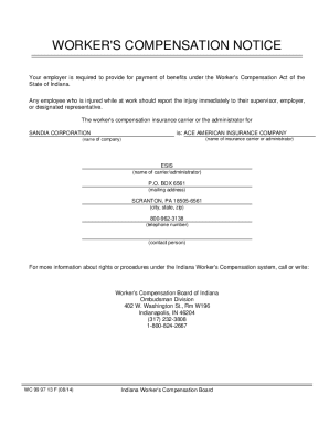 Completable En línea Indiana Workers' Compensation Forms and Claims ...