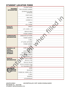 student locator Doc Template | pdfFiller