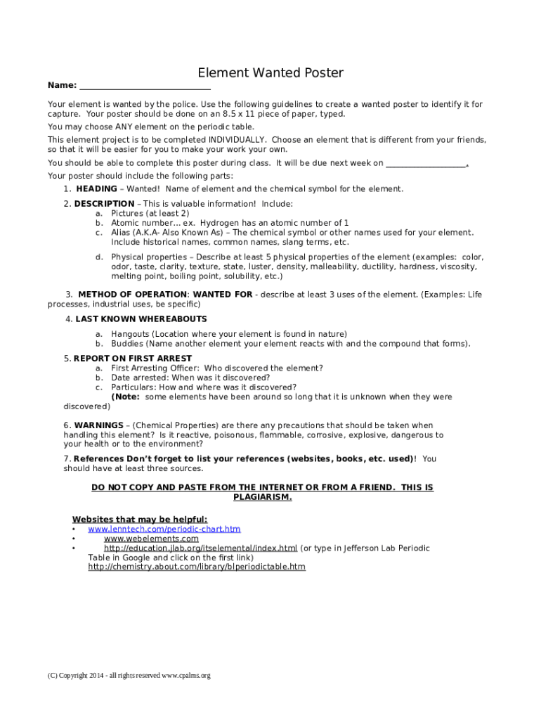 Wanted Poster Worksheet 1ZDR5W Doc Template | pdfFiller