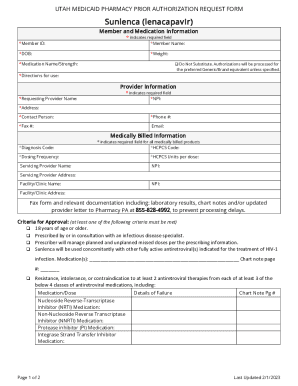 Fillable Online Free Utah Medicaid Prior Authorization Form - PDF ...