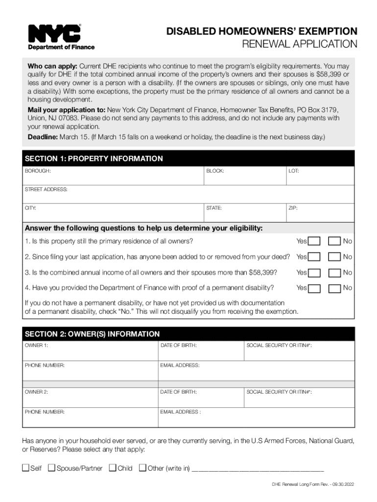 Fillable Online instructions for homeowner tax benefits application Fax ...
