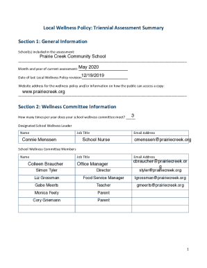 Fillable Online Triennial Assessment Report Template - Prairie Creek ...