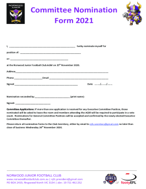 Fillable Online 2021 Committee Nomination Form.docx Fax Email Print ...