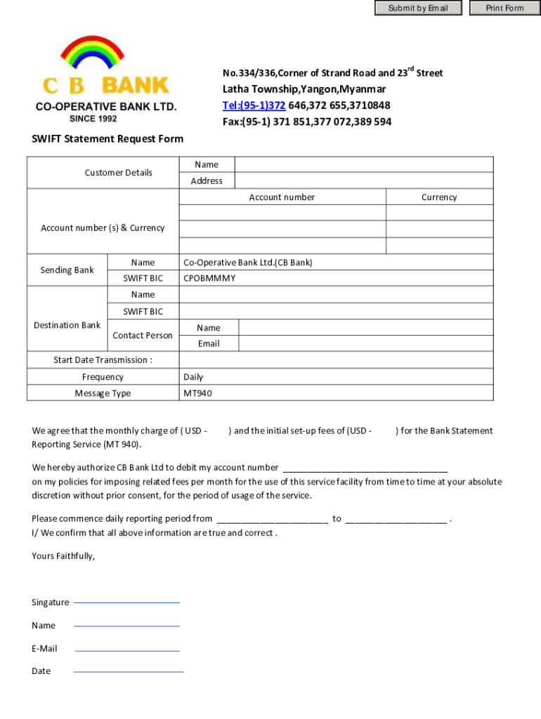 Fillable Online Latha Township,Yangon,Myanmar Tel:(95-1)372 ... - CB ...