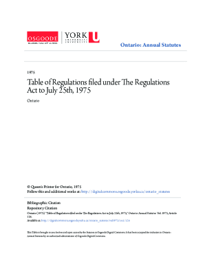 Fillable Online digitalcommons osgoode yorku Table of Regulations filed ...