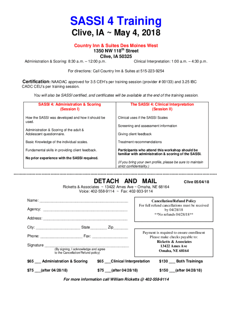 Fillable Online SASSI Training Online Fax Email Print - pdfFiller