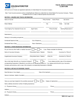 Fillable Online Trip Delay - Claim Form & Claimant's Statement Fax ...