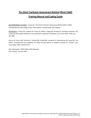 Fillable Online The CAM-S Score for Delirium Severity Training Manual ...