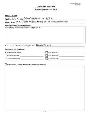 Fillable Online psc nebraska Community Feedback Form Fax Email Print ...