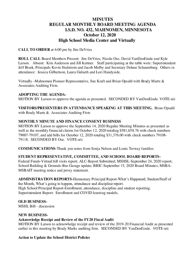 Fillable Online 432, MAHNOMEN, MINNESOTA Fax Email Print - pdfFiller