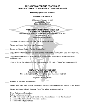 Fillable Online Masked Rider Appearance Request FormTexas Tech Spirit ... Fax Email Print ...