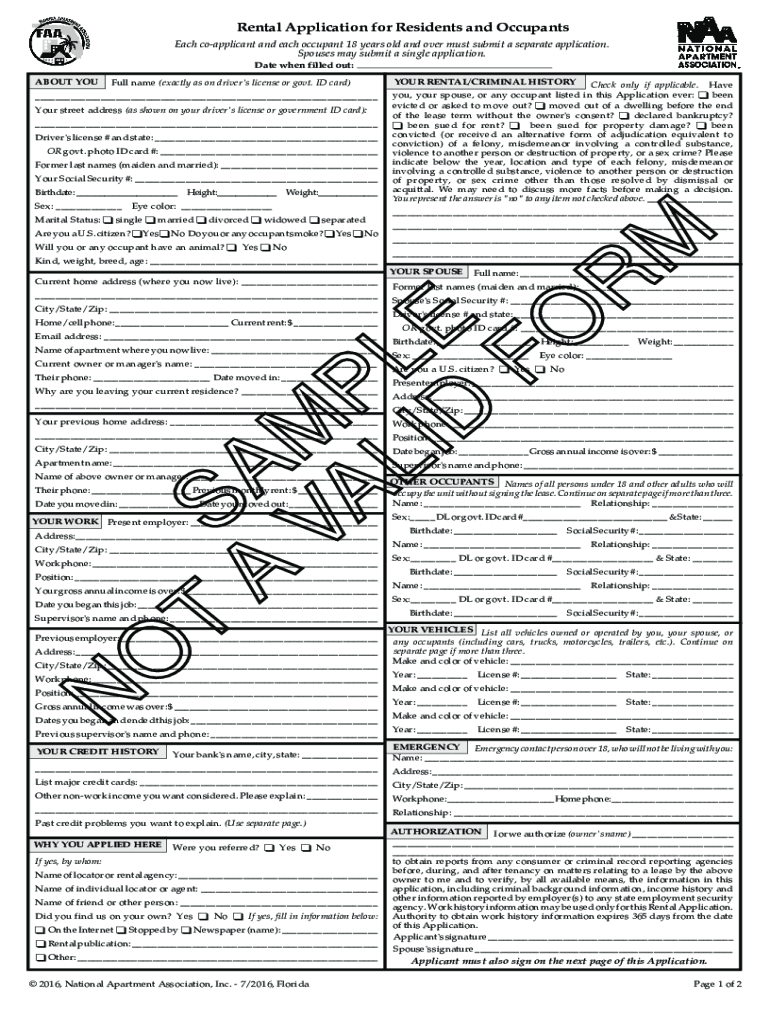 Fillable Online Rental Application for Residents and ... - Burkentine Rentals Fax Email Print ...