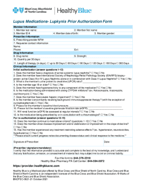 Fillable Online lupus - prior authorization request prescriber fax form Fax Email Print - pdfFiller