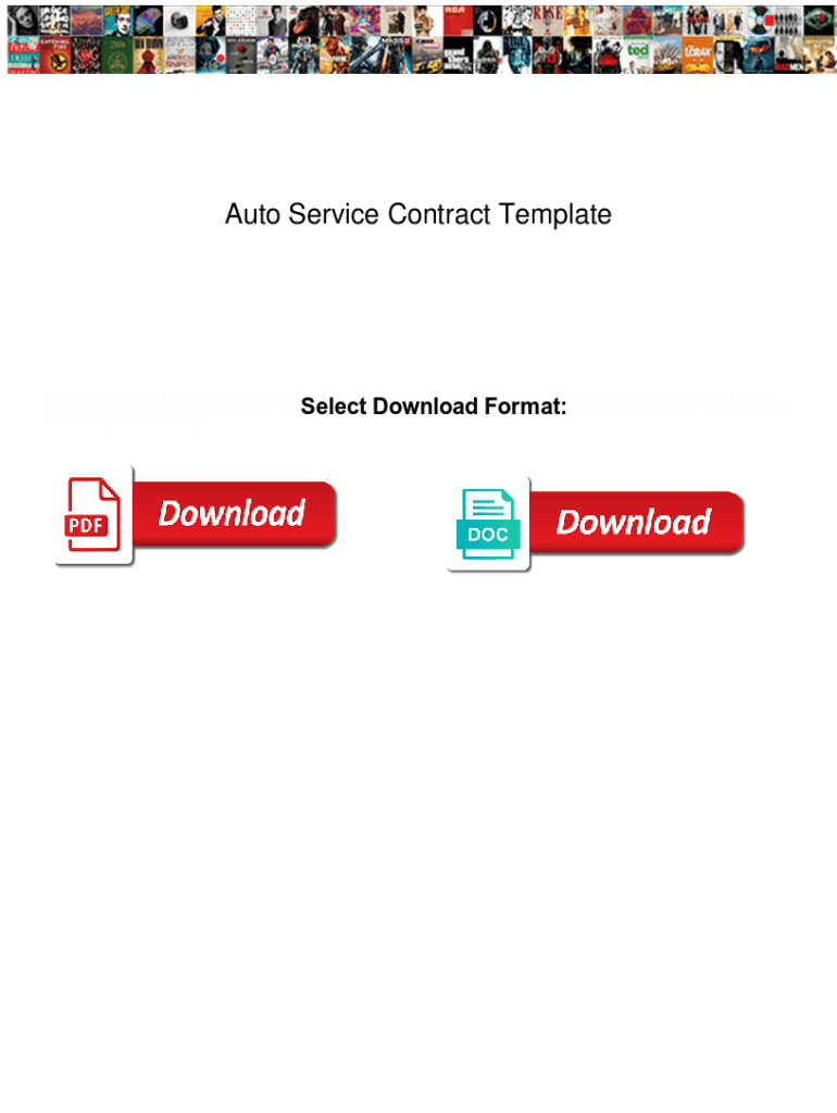 Fillable Online Auto Service Contract Template. Auto Service Contract ...